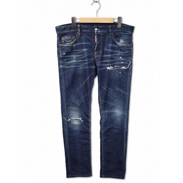 ディースクエアード DSQUARED2 Slim Jean ダメージ リペア ウォッシュ加工 スリム デニムパンツ 50(L) INDIGO(インディゴ) メンズ【ブランド】ディースクエアード DSQUARED2【表記サイズ】メンズ:50(...