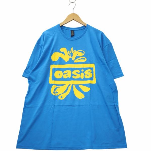 未使用品 OASIS オアシス DRAWN LOGO ドローンロゴ クルーネック 半袖 プリント Tシャツ XL BLUE ブルー メンズ【表記サイズ】メンズ:XL【実寸サイズ】肩幅：59cm　身幅：62.5cm　着丈：79cm　袖丈：25...