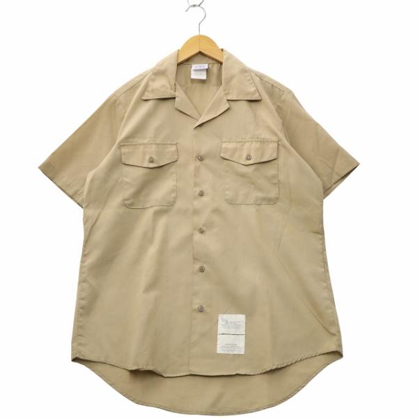 DSCP ヴィンテージ US ARMY フラップポケット 半袖 シャツ L BEIGE ベージュ メンズ【表記サイズ】メンズ:L【実寸サイズ】肩幅：47cm　身幅：59.5cm　着丈：81.5cm　袖丈：25.5cm　　【素材】製品素材表記...