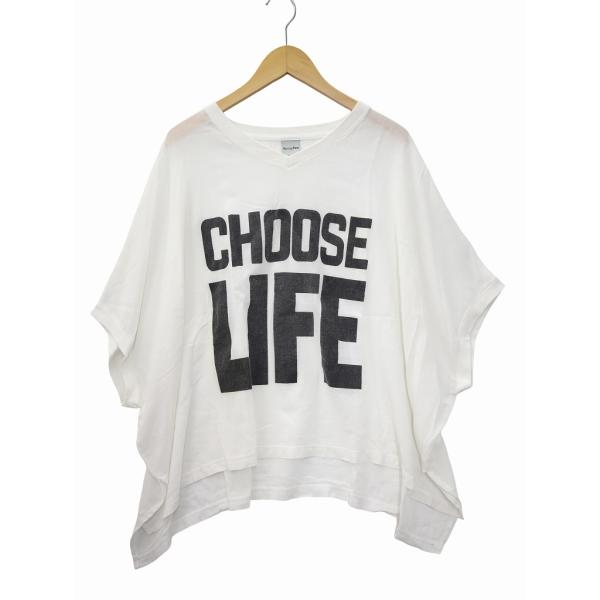 flamingo firm フラミンゴファーム シアー Vネック ロゴ Tシャツ F WHITE(ホワイト) 春夏 レディース【表記サイズ】レディース:FREE【実寸サイズ】身幅：89.5cm　着丈：60.5cm　ゆき丈：52cm　　【素材...