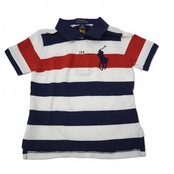 ポロ ラルフローレン POLO RALPH LAUREN ビッグポニー トリコロール ボーダー 半袖 ポロシャツ 2T (約2歳 90-95cm) キッズ【ブランド】ポロ ラルフローレン POLO RALPH LAUREN【表記サイズ】男の...