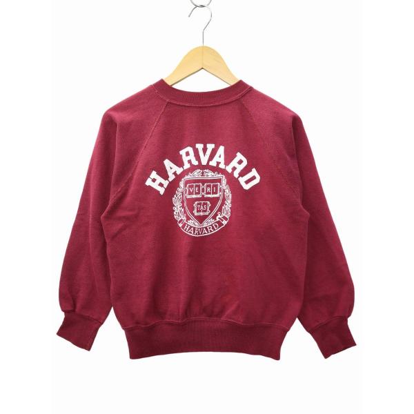 セレクト 裏起毛 HARVARD  カレッジスウェットトレーナー WINERED(ワインレッド) 秋冬 【表記サイズ】実寸サイズをご参照ください。【実寸サイズ】身幅：49cm　着丈：47cm　ゆき丈：67.5cm　　【素材】タグが切られてい...