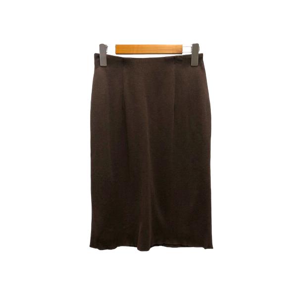 ポルタロマーナ porta romana スカート タイト バックスリット 無地 ひざ丈 42 茶 ブラウン レディース【表記サイズ】42【実寸サイズ】ウエスト：62cm　ヒップ：41cm　スカート丈：57cm　　【素材】綿55%レーヨン4...