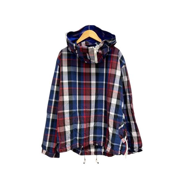 タペット Tappet ジャンパー プルオーバー コットン フード チェック 長袖 2 紺 ネイビー 赤 レッド 白 ホワイト 黒 ブラック キッズ【表記サイズ】2【実寸サイズ】肩幅：47cm　身幅：58cm　着丈：63cm　袖丈：58cm...