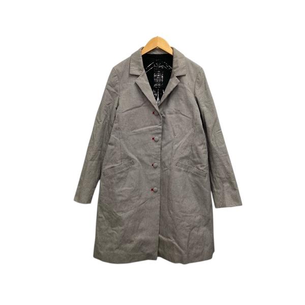 サーモア Thermore コート スプリングコート コットン 千鳥格子柄 長袖 ミディアム丈 40 黒 ブラック 白 ホワイト レディース【表記サイズ】40【実寸サイズ】肩幅：39cm　身幅：47cm　袖丈：57.5cm　着丈：89.5c...