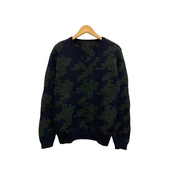 ダーマコレクション dama collection ウールニット 12961-02544 セーター Vネック ウール混 総柄 長袖 M 紺 ネイビー 緑 レディース【ブランド】ダーマコレクション dama collection【表記サイズ】...