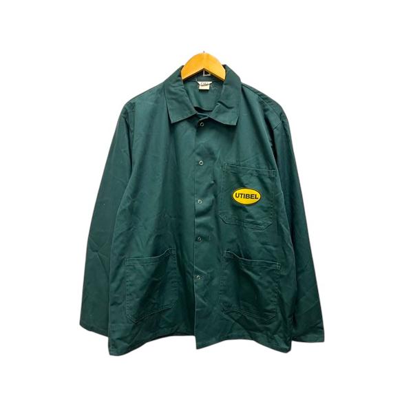 ELTING ワークシャツ カジュアルシャツ ワンポイント 長袖 48 緑 グリーン メンズ【表記サイズ】48【実寸サイズ】肩幅：47cm　身幅：56cm　着丈：70cm　袖丈：57cm　　【素材】ポリエステル65%コットン35%【色】グリ...