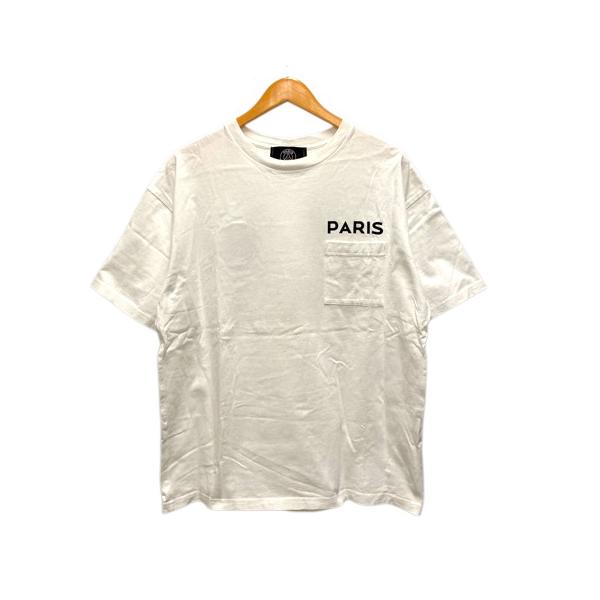 パリサンジェルマン PARIS SAINT-GERMAIN Tシャツ クルーネック コットン プリント 半袖 L 白 ホワイト メンズ【表記サイズ】L【実寸サイズ】肩幅：54cm　身幅：56cm　着丈：67cm　袖丈：21cm　　【素材】コ...