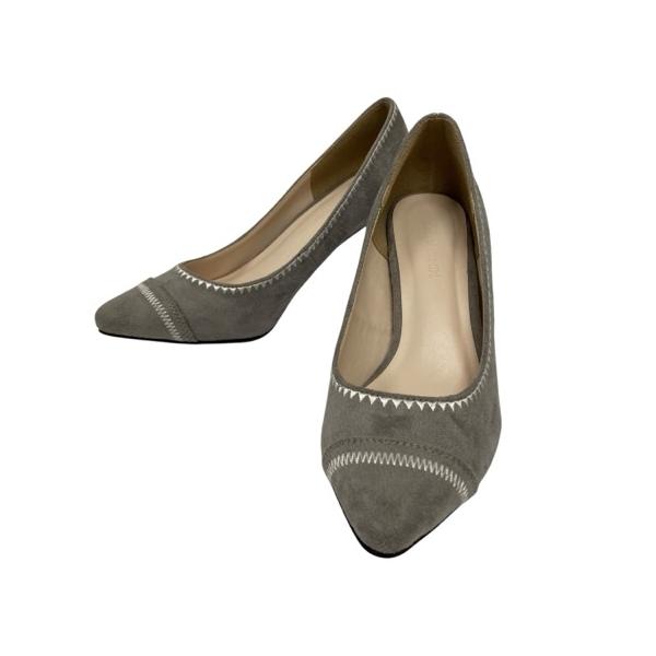 ミミニー ピミニー MIMINY PIMINY パンプス ラウンドトゥ ピンヒール M グレー レディース【表記サイズ】M【実寸サイズ】ヒールの高さ：7cm　最大幅：8cm　　【色】グレー　　※色に関してはこの出品者の主観で判断しております...