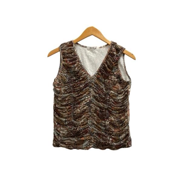 バトームーシュ bateau mouche タンクトップ Vネック 総柄 コットン混 575-4651 M 緑 グリーン マルチカラー レディース【表記サイズ】M【実寸サイズ】身幅：40cm　総丈：53cm　　【素材】写真をご参照ください。...