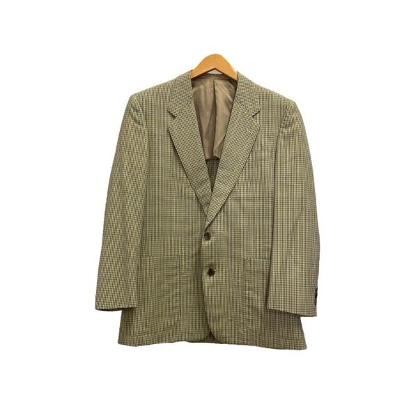 ヒッキーフリーマン Hickey-Freeman テーラードジャケット 長袖 チェック ウール カーキ 黄 イエロー 青 ブルー メンズ【表記サイズ】9OA4【実寸サイズ】肩幅：42cm　身幅：50cm　着丈：73cm　袖丈：56cm　　【...