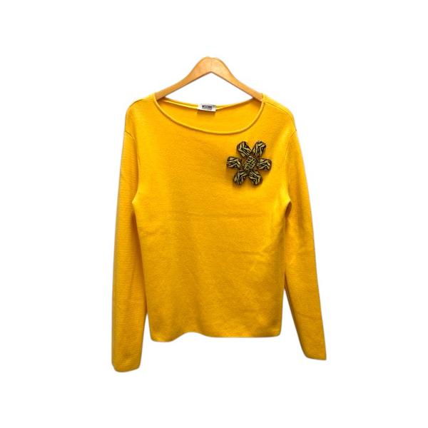 モスキーノチープアンドシック MOSCHINO CHEAP AND CHIC ニット セーター クルーネック ウール混 ワンポイント 長袖 44 黄 レディース【ブランド】モスキーノチープアンドシック MOSCHINO CHEAP AND ...