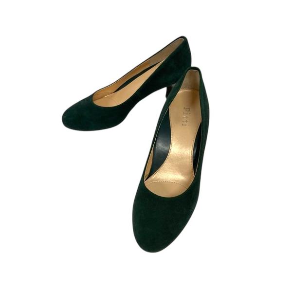 ピッティ Pitti パンプス シューズ ラウンドトゥ スエード 23.5 緑 グリーン レディース【表記サイズ】23.5【実寸サイズ】ヒールの高さ：6cm　最大幅：7.5cm　　【色】グリーン　　※色に関してはこの出品者の主観で判断してお...