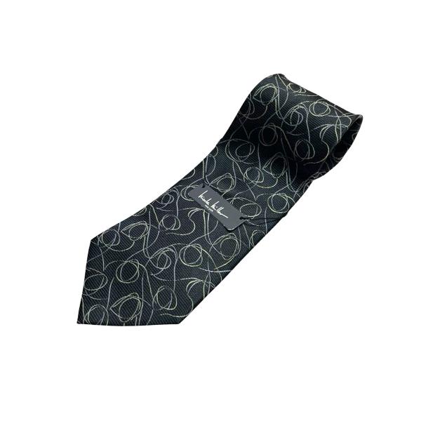 ヒコルヒラー hicole hiller ネクタイ レギュラータイ 総柄 絹 シルク 光沢 黒 ブラック グレー ライトグリーン マルチカラー メンズ【実寸サイズ】全長 140.8cm　幅 8.8cm　【素材】絹 100％【色】黒 グレー ...