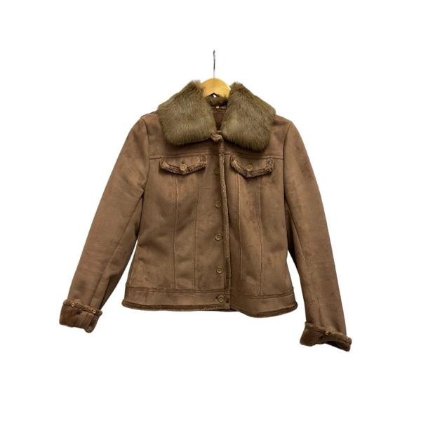 プッチョ PUCCIO ジャケット 長袖 無地 ファー F 茶 ブラウン レディース【表記サイズ】F【実寸サイズ】肩幅：38cm　身幅：46cm　着丈：55cm　袖丈：61cm　　【素材】写真をご参照ください。【色】茶　　※色に関してはこの...