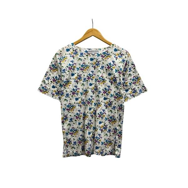 FRANCESCA GENTILE Tシャツ 半袖 クルーネック 花柄 コットン 白 ホワイト マルチカラー レディース【表記サイズ】サイズ表記無し【実寸サイズ】肩幅：48cm　身幅：48cm　着丈：66cm　袖丈：20cm　　【素材】写真...