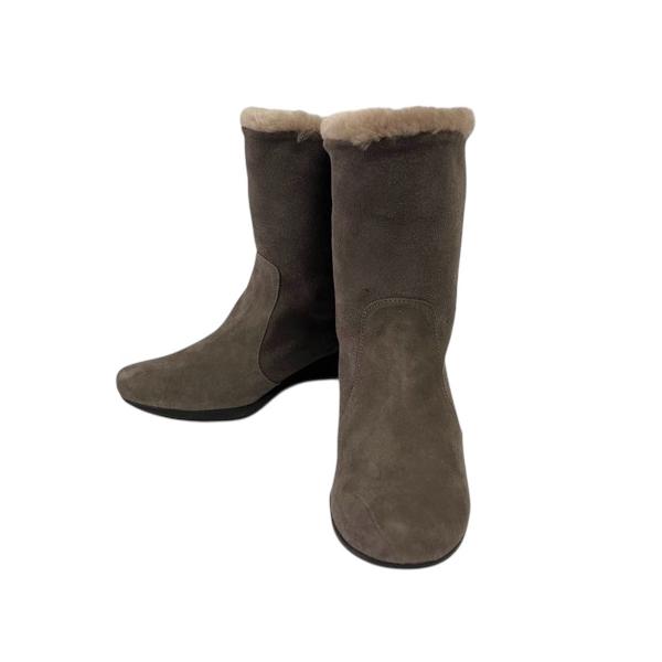 section d'or compo セクションドール ブーツ ショート 2WAY ラウンドトゥ スエード 無地 裏ボア 22.5 ピンクグレー グレー レディース【表記サイズ】22.5【実寸サイズ】筒周り：30cm　筒高：17cm　ヒール...