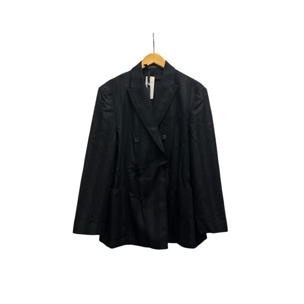 未使用品 メッサジェリエ Messagerie テーラードジャケット 長袖 ストライプ ウール混 520951104055 52 黒 ブラック メンズ【ブランド】メッサジェリエ Messagerie【表記サイズ】52【実寸サイズ】肩幅：47...