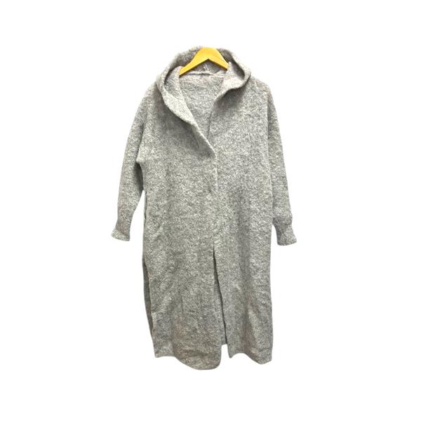 C.T.plage コート ニット ロング サイドスリット アルパカ混 長袖 無地 38 グレー レディース【表記サイズ】38【実寸サイズ】身幅：60cm　着丈：98cm　ゆき丈：79.5cm　　【素材】アルパカ89%、ナイロン11%【色】...