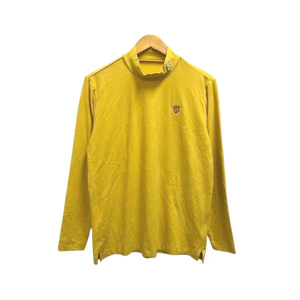 DRESSCODE INTERNATIONAL カットソー ハイネック ロゴ 刺繍 長袖 2 黄 イエロー メンズ【表記サイズ】2【実寸サイズ】肩幅：40cm　身幅：51cm　着丈：61cm　袖丈：57cm　　【素材】アクリル49%、レーヨ...