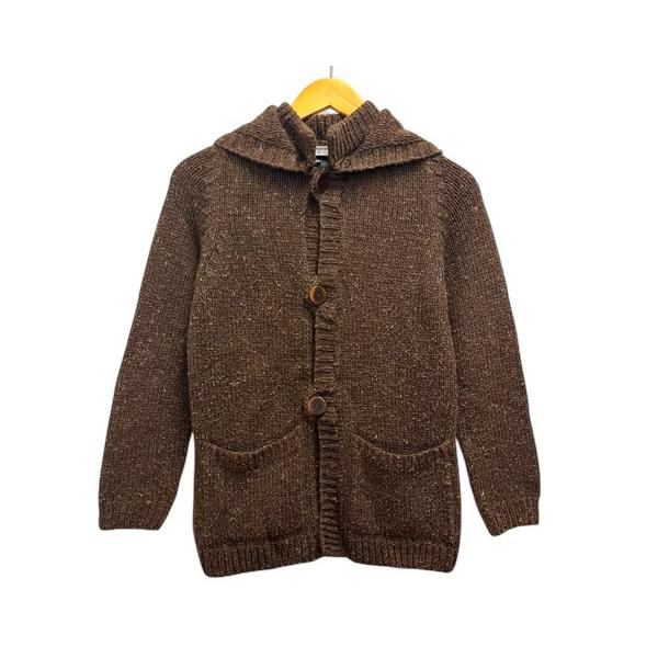 ヴァン・ダル・ストラット van der straete ニット カーディガン フーディー ウール 無地 長袖 XS 茶 ブラウン レディース【表記サイズ】XS【実寸サイズ】肩幅：29cm　身幅：42cm　袖丈：53cm　着丈：60cm　　...