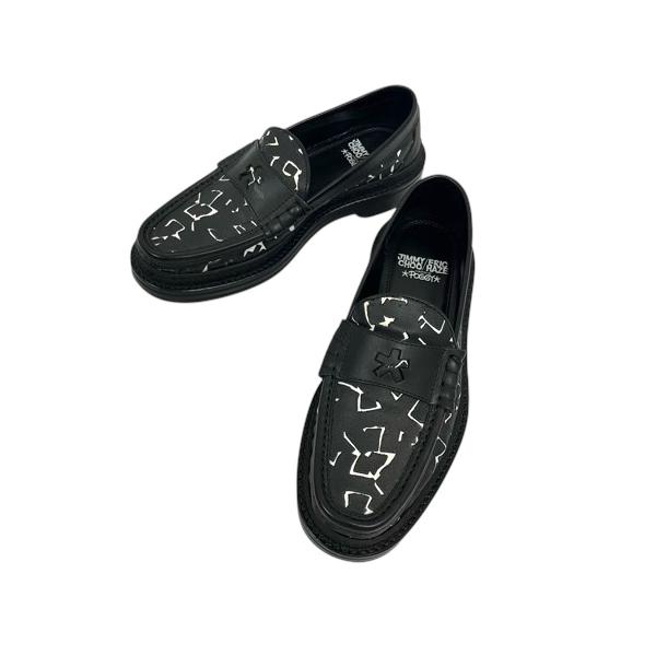 ジミーチュウ JIMMY CHOO ×POGGY エリックヘイズ ローファースリッポン 37 黒 ブラック 白 ホワイト レディース【ブランド】ジミーチュウ JIMMY CHOO【表記サイズ】37【実寸サイズ】最大幅：10cm　アウトソール...