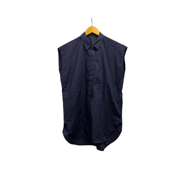 ソフィードール SOFIE D'HOORE シャツ ノースリーブ 無地 コットン 34 紺 ネイビー レディース【ブランド】ソフィードール SOFIE D'HOORE【表記サイズ】34【実寸サイズ】身幅：51cm　総丈：76cm　　【素材】...