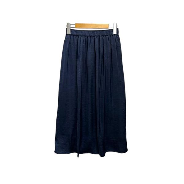 ファビア FABIA スカート フレア ギャザー 無地 ロング丈 S 紺 ネイビー レディース【表記サイズ】S【実寸サイズ】ウエスト：60cm　ヒップ：47cm　スカート丈：77cm　　【素材】表地：ポリエステル100%　裏地：ポリエステル...