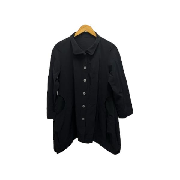 ビューレクラブ Burette Club シャツ 長袖 ポリウレタン混 無地 M 黒 ブラック  レディース【表記サイズ】M【実寸サイズ】肩幅：36cm　身幅：50cm　着丈：75.5cm　袖丈：54.5cm　　【素材】本体 ナイロン92%...