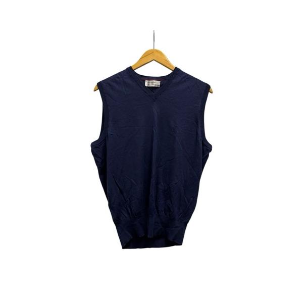 ブルネロクチネリ BRUNELLO CUCINELLI ベスト ニット セーター Vネック 無地 カシミヤ混 ウール混 52 紺 ネイビー レディース【ブランド】ブルネロクチネリ BRUNELLO CUCINELLI【表記サイズ】52【実寸...