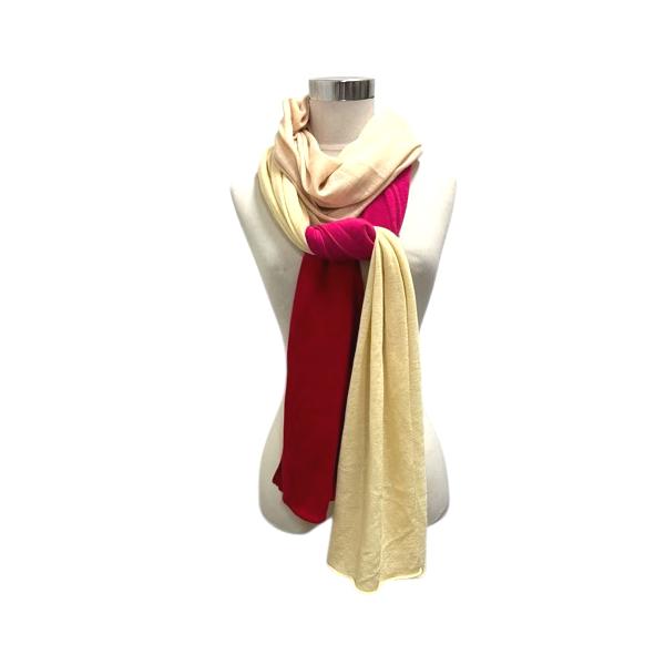 ジョセフ JOSEPH ストール マフラー ショール バイカラー カシミヤ混 ウール混 F ベージュ ピンク 赤 レッド レディース【ブランド】ジョセフ JOSEPH【表記サイズ】F【実寸サイズ】全長（フリンジ含まず）：239cm　幅：63...