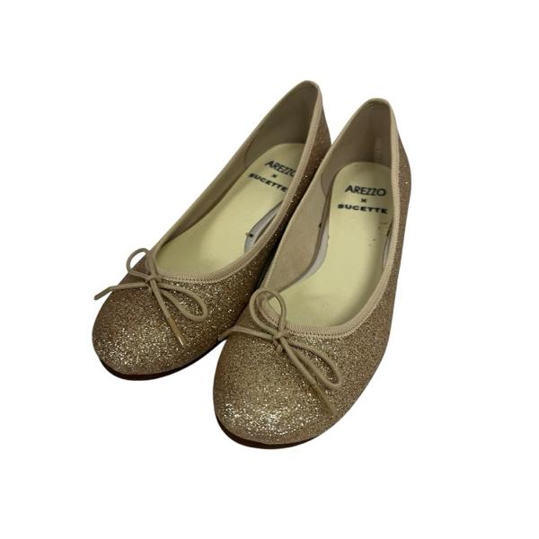 アレッツォ AREZZO パンプス ラウンドトゥ ラメ 21 ゴールド レディース【表記サイズ】21【実寸サイズ】ヒールの高さ：1cm　最大幅：7cm　　【色】ゴールド　　※色に関してはこの出品者の主観で判断しておりますので、カタログや正規...
