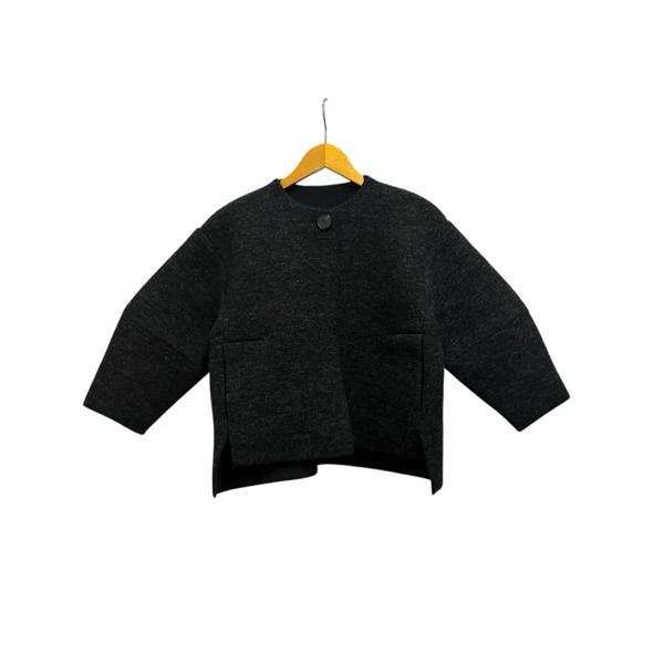 リラクシングアール relaxing.R ジャケット 長袖 無地 クルーネック 202-33051 2 黒 ブラック レディース【表記サイズ】2【実寸サイズ】肩幅：47cm　身幅：51cm　着丈：52cm　袖丈：41cm　　【素材】写真をご...