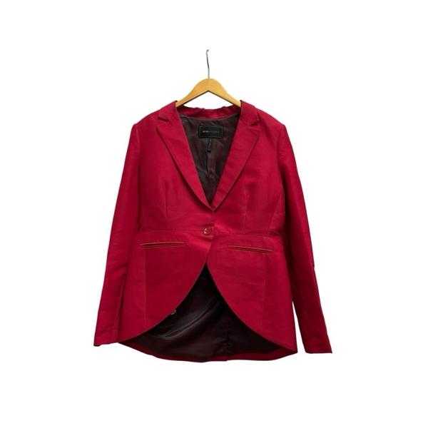 ビーシービージーマックスアズリア BCBGMAXAZRIA テーラードジャケット 長袖 無地 ドッキング コットン混 M 赤 レッド レディース【ブランド】ビーシービージーマックスアズリア BCBGMAXAZRIA【表記サイズ】M【実寸サイ...