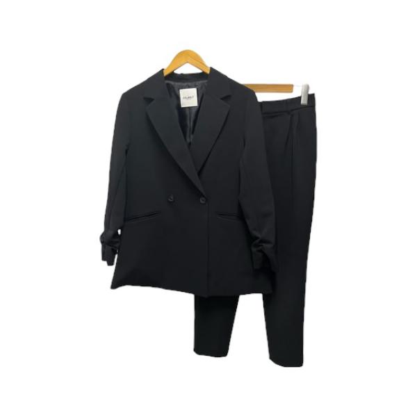 シークレット CEaRET セットアップ フォーマル ジャケット パンツ 無地 ポリウレタン混 234020 2 黒 ブラック レディース【表記サイズ】2（Mサイズ相当）【実寸サイズ】ジャケット 肩幅：37.0cm　ジャケット 身幅：49....