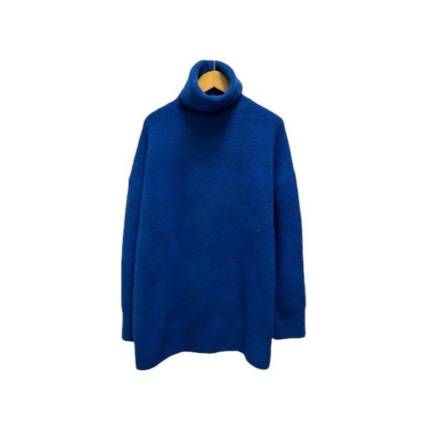 ザラ ZARA 長袖 ニット タートルネック 長袖 無地 M 青 ブルー レディース【ブランド】ザラ ZARA【表記サイズ】USA M(Lサイズ相当)【実寸サイズ】肩幅：65.0cm　身幅：63.0cm　着丈：72.0cm　袖丈：50.5c...