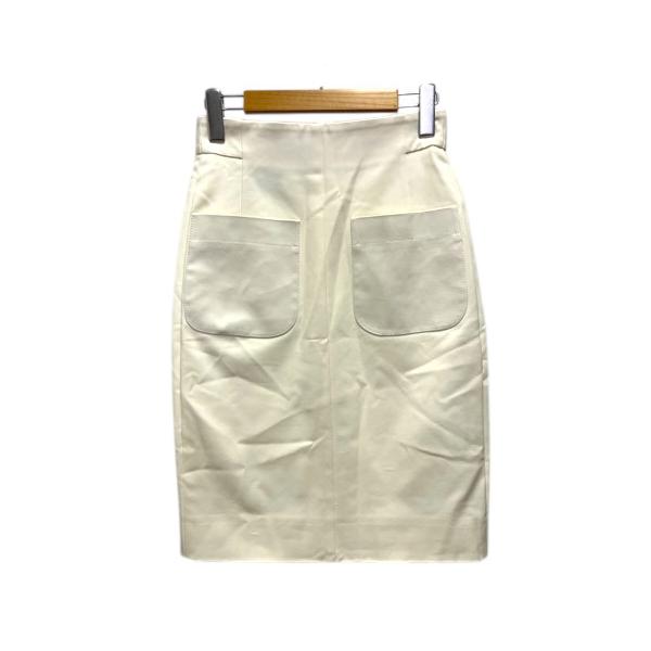 アクリス A-K-R-I-S スカート タイト ストレッチ 無地 ひざ丈 34 白 ホワイト レディース【表記サイズ】34【実寸サイズ】ウエスト：34cm　ヒップ：41cm　スカート丈：57cm　　【素材】綿51%ナイロン42%エラスタン7...