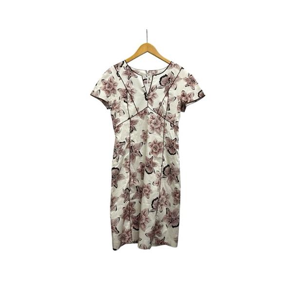 ピアッツァセンピオーネ piazza sempione ミニワンピース 半袖 オープンフロントネック コットン混 白 ホワイト 赤 レッド レディース【表記サイズ】サイズ表記無し【実寸サイズ】肩幅：34cm　身幅：42cm　着丈：94cm　...