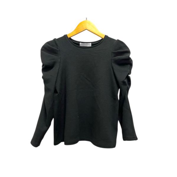 マーロンエノンフィ MARONENONFEE ニット セーター ショルダーギャザー ウール混 無地 長袖 F 黒 ブラック レディース【表記サイズ】FREE【実寸サイズ】肩幅：40cm　身幅：44cm　着丈：53cm　袖丈：52.5cm　　...