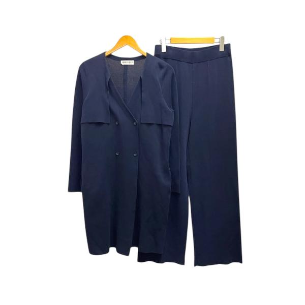 未使用品 GEORGES RECH セットアップ ジャケット パンツ ニット ストレッチ 無地 38 紺 ネイビー レディース【表記サイズ】38【実寸サイズ】ジャケット 肩幅：38cm　ジャケット 身幅：49.5cm　ジャケット 袖丈：59...