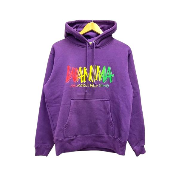 WANIMA パーカー フーディー プルオーヴァー プリント 長袖 裏起毛 M 紫 パープル マルチカラー メンズ【表記サイズ】M【実寸サイズ】肩幅：48.5cm　身幅：54cm　着丈：60.5cm　袖丈：58.5cm　　【素材】コットン5...