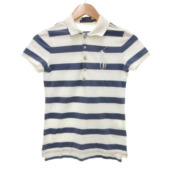 ラルフローレン RALPH LAUREN ポロシャツ 半袖 ビッグポニー ボーダー M 155 ホワイト ブルー /JS キッズ【ブランド】ラルフローレン RALPH LAUREN【表記サイズ】M 155【実寸サイズ】肩幅：約35cm　身幅...