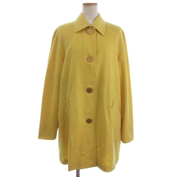 MARINA RINALDI ロロピアーナ ステンカラーコート 金ボタン 黄色 イエロー 19 大きいサイズ ■ECT レディース【表記サイズ】19【実寸サイズ】肩幅：44cm　身幅：60cm　着丈：80cm　袖丈：61cm　　【素材】ウー...