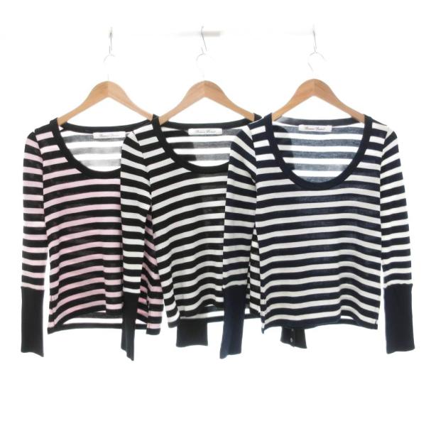 バナーバレット Banner Barrett 3点セット まとめ ニット セーター 長袖 ボーダー M 白 ホワイト ピンク 紺 ネイビー /JS レディース【ブランド】バナーバレット Banner Barrett【表記サイズ】M【実寸サイ...