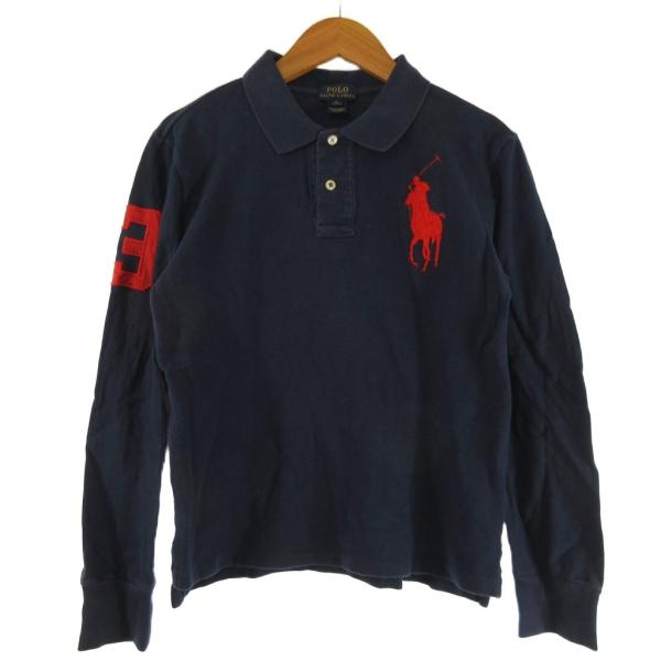 ポロ ラルフローレン POLO RALPH LAUREN ポロシャツ 長袖 トップス ビッグポニー ロゴ刺繍 キッズ 男の子 紺 ネイビー M 10-12 ■ECT キッズ【ブランド】ポロ ラルフローレン POLO RALPH LAUREN...