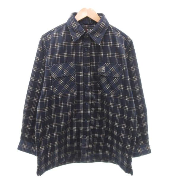 ミスターヴァン MR VAN 美品 シャツジャケット 裏起毛 ブルゾン チェック柄 L 青 ブルー 白 ホワイト /YJ ■ECT メンズ【表記サイズ】LL【実寸サイズ】肩幅：47cm　身幅：63cm　袖丈：61cm　着丈：78cm　　【素...