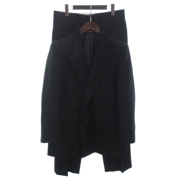 ダーバン DURBAN festone ダブルスーツ セットアップ フォーマル ブラック 98AB6 ■GY18 メンズ【ブランド】ダーバン DURBAN【表記サイズ】98AB6【実寸サイズ】ジャケット 肩幅：46cm　ジャケット 身幅：5...