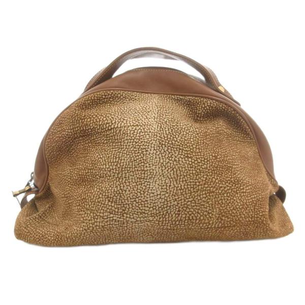 ボルボネーゼ BORBONESE ハンドバッグ うずら柄 レザー 茶 ブラウン /FF 【ブランド】ボルボネーゼ BORBONESE【実寸サイズ】持ち手の長さ：19cm　ヨコ：35cm　タテ：23cm　マチ：16cm　　【素材】レザー【色】...