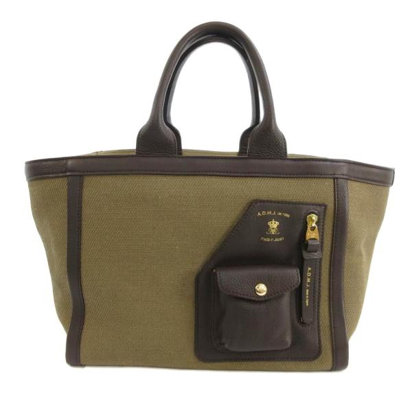 ADMJ アクセソワ Accessoires De Mademoiselle チェルボ リネンキャンバス トートバッグ ワイド カーキ 【ブランド】ADMJ アクセソワ Accessoires De Mademoiselle【実寸サイズ】持...