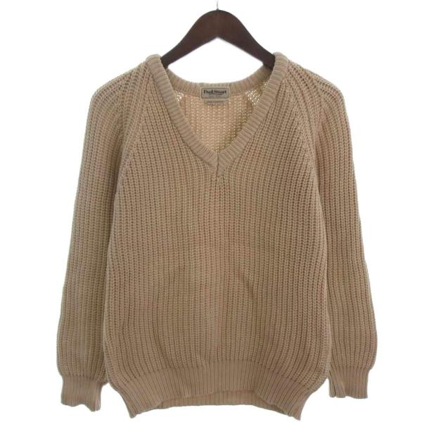 ポールスチュアート PAUL STUART HAND LOOM KNIT コットン Vネック ニット セーター 長袖 ベージュ系 M メンズ【ブランド】ポールスチュアート PAUL STUART【表記サイズ】M【実寸サイズ】身幅：47cm　...